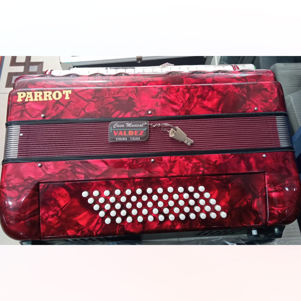 Acordeon Parrot Rojo 60 Bajos + Estuche – CASA MUSICAL VALDEZ